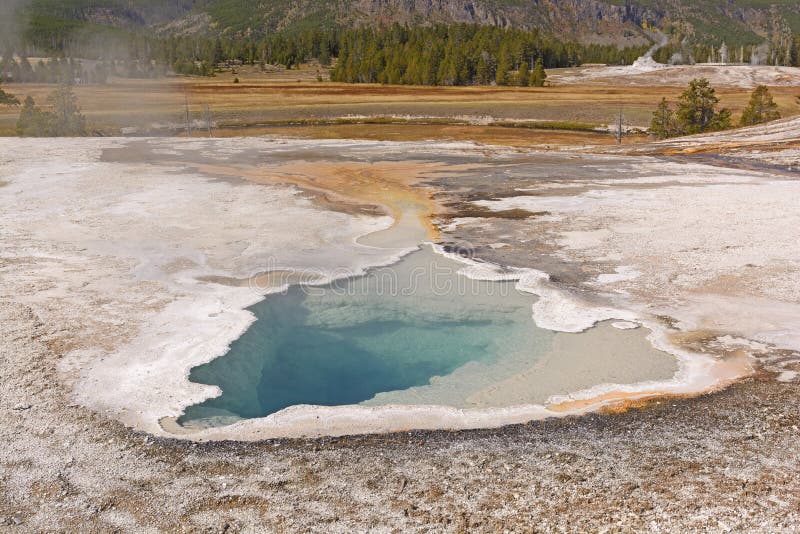Colorful Spring in a Geyser Basin Stock Image - Image of water ...