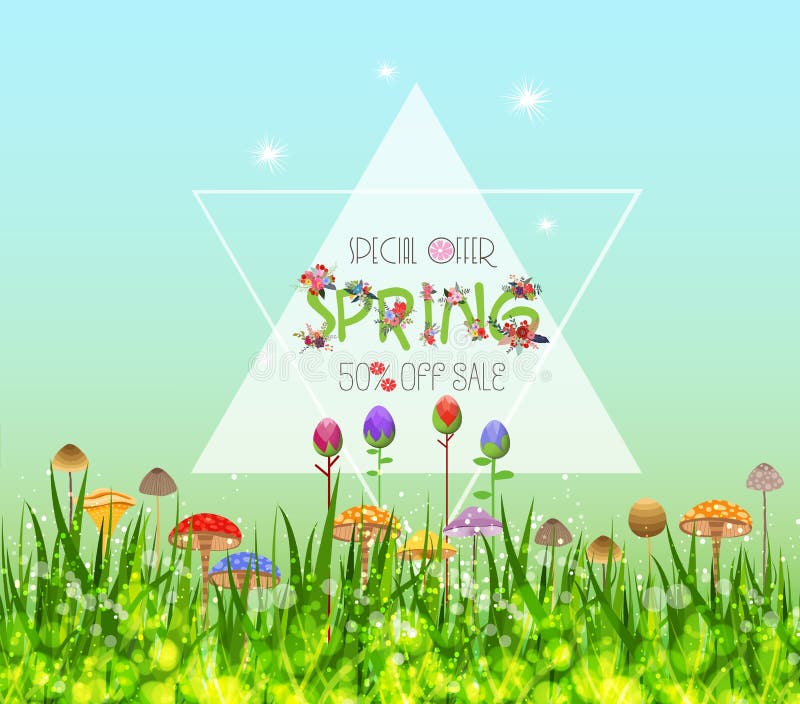 Colorful Spring Graphic Flower Borders Stock Illustration ...