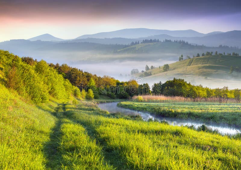 Colorful spring landscape stock photo. Image of illumination - 38221494