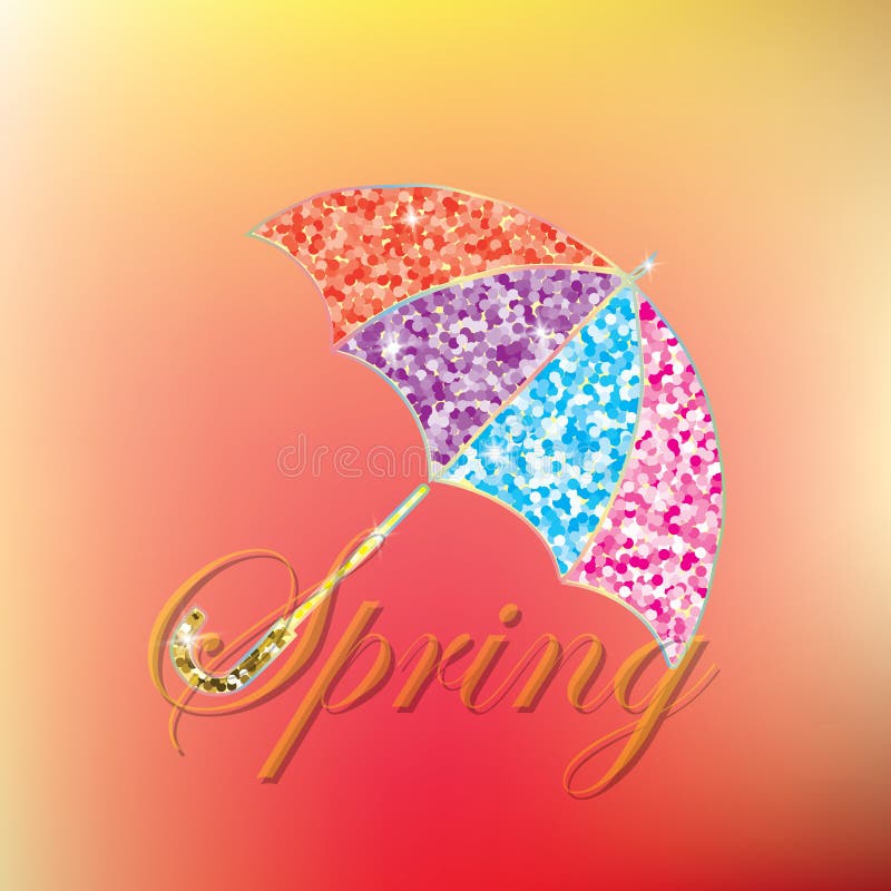 Colorful Spring Umbrella. Beautiful Festive Background Stock Vector ...