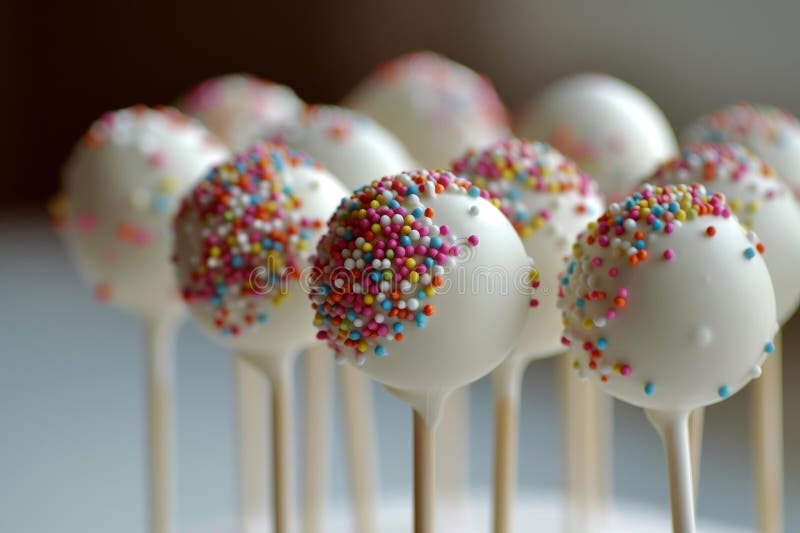 Colorful Sprinkle-covered Cake Pops on Display Stock Photo - Image of ...