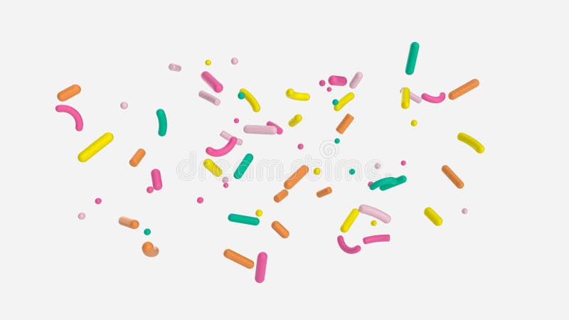 Colorful Sprinkle Falling 3d Illustration Stock Illustration ...