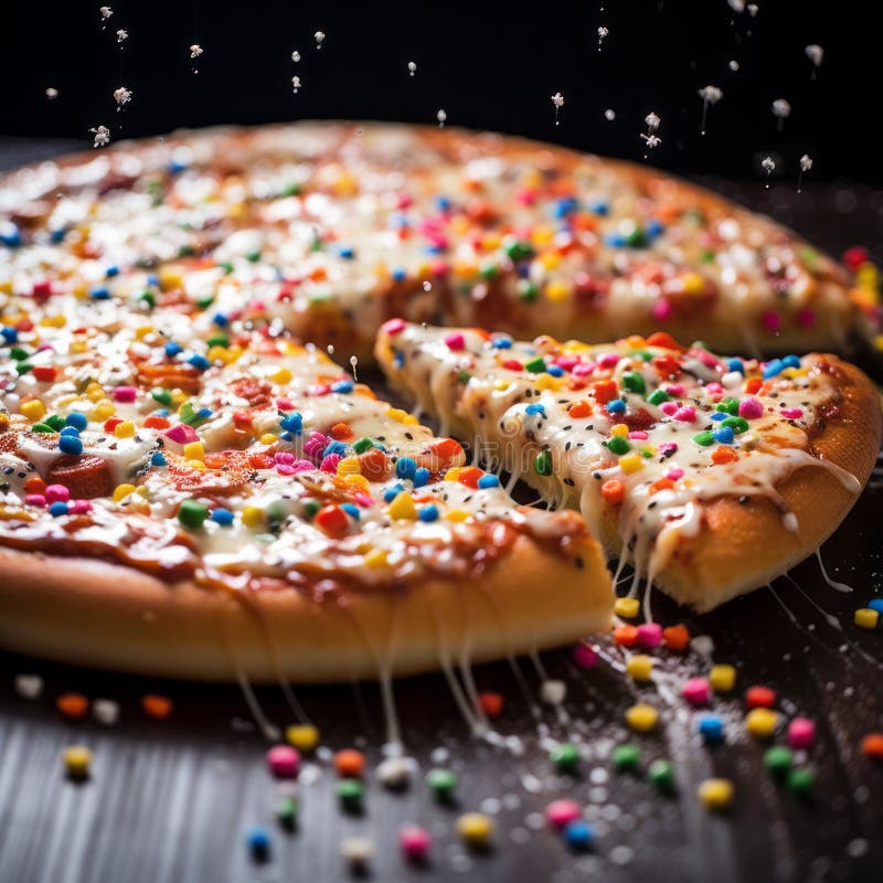 Colorful and Energetic Pizza with Sprinkles - Stock Image Stock ...