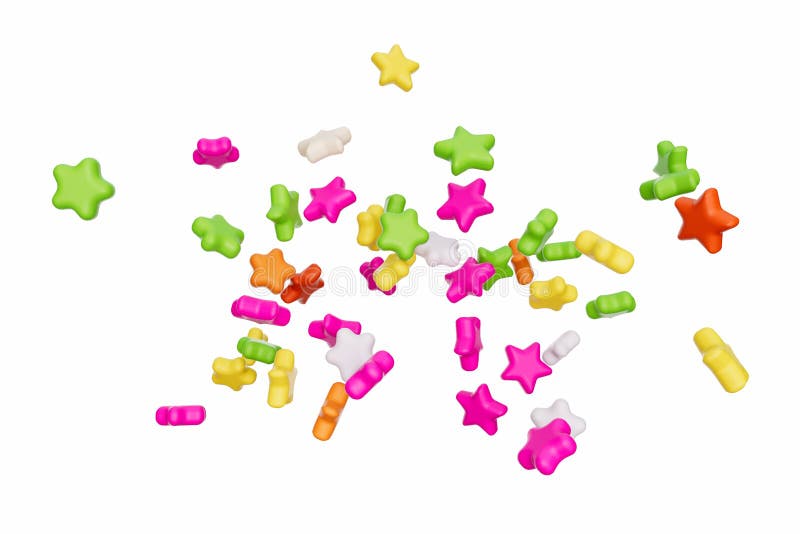 Colorful Sprinkles in the Form of Stars Cake 3d Illustration Stock ...