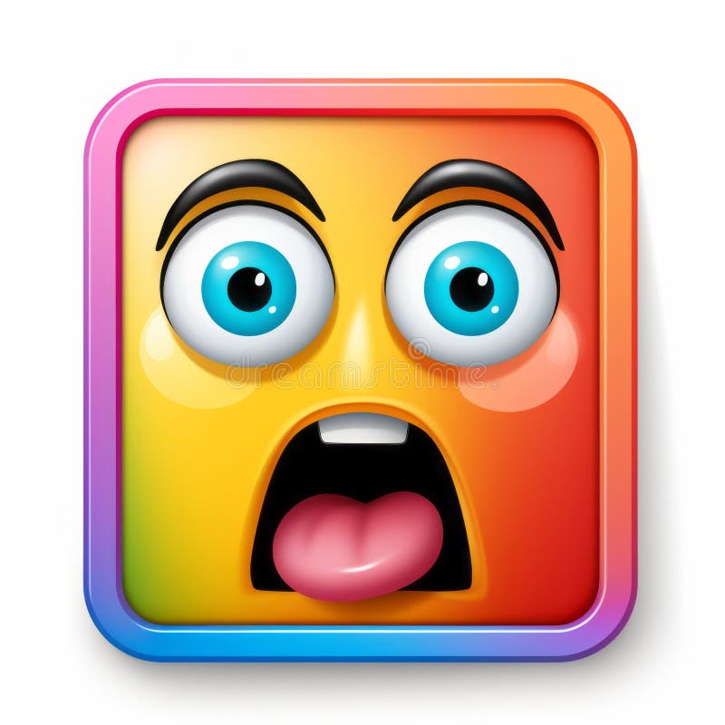 A Colorful Square App Icon with an Open Mouth Stock Illustration ...