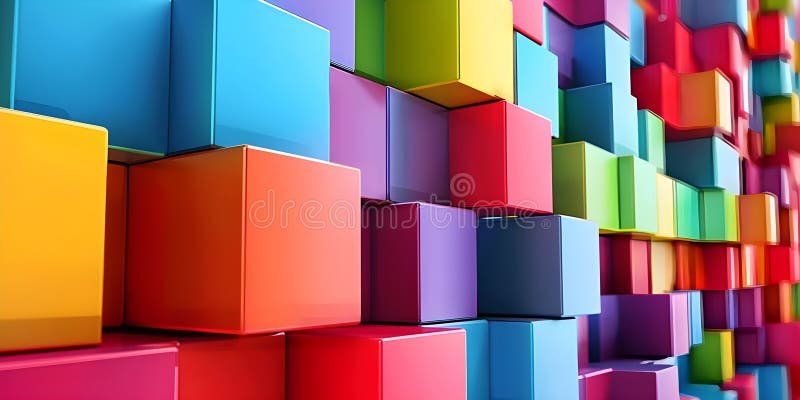 Colorful Square Boxes Background: Vibrant Display of Colors, Background ...