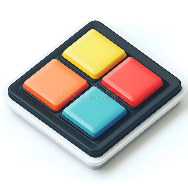 Colorful Square Buttons Arranged in a Geometric Pattern Stock Photo ...