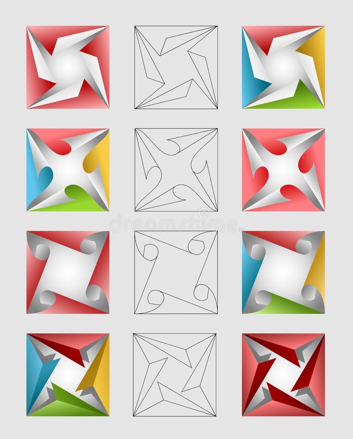 Colorful Square Design Elements Stock Illustration - Illustration of ...