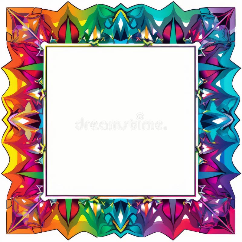 A Colorful Square Frame with an Abstract Design Stock Illustration ...
