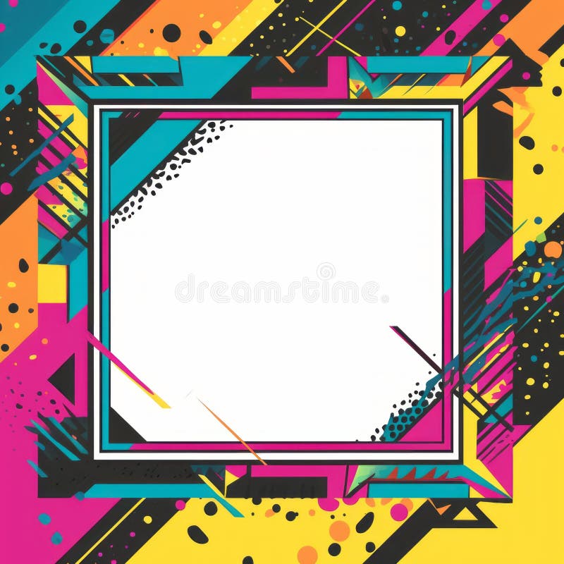 Colorful Square Frame on a Colorful Background Stock Illustration ...