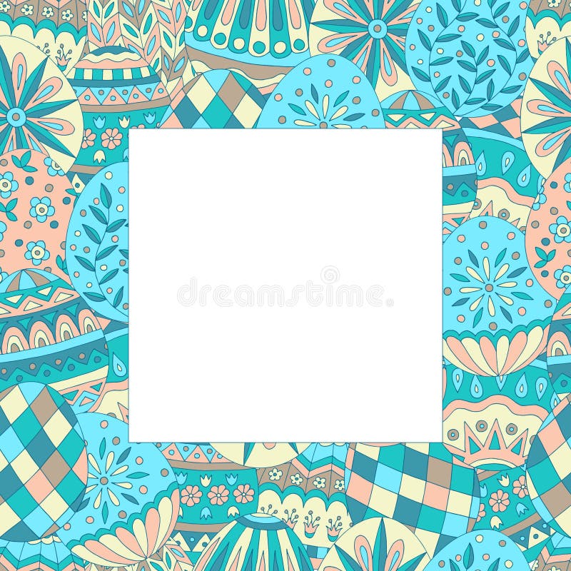Square Frame with Abstract Easter Egg Pattern Stock Illustration ...