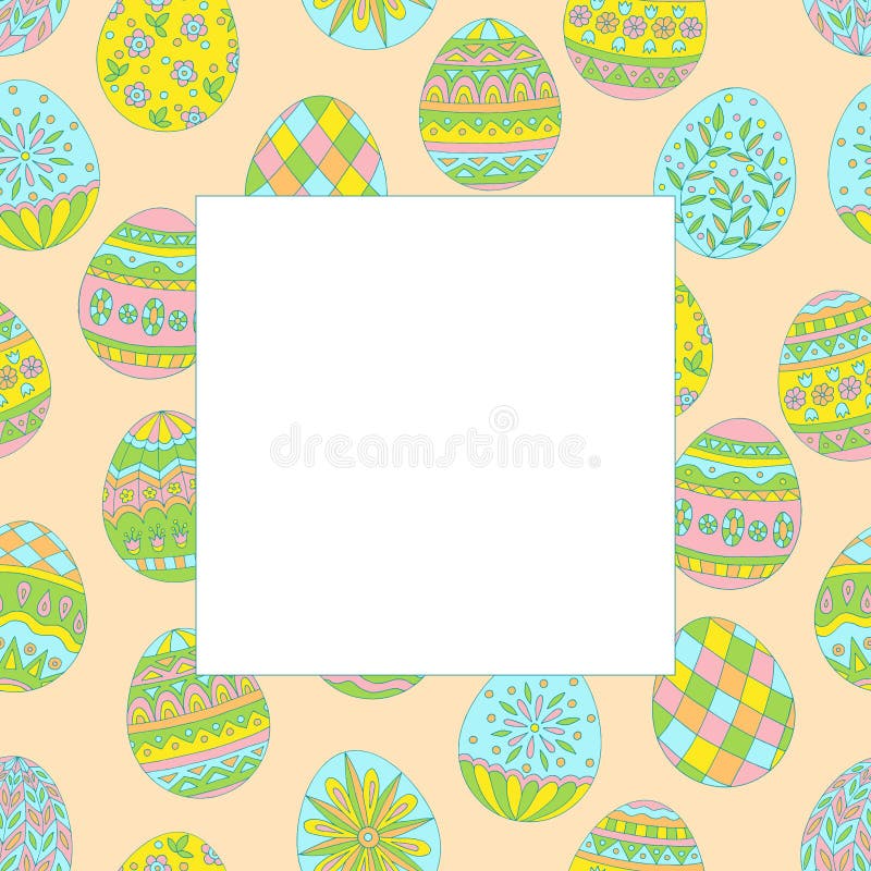 Square Frame with Abstract Easter Egg Pattern Stock Illustration ...