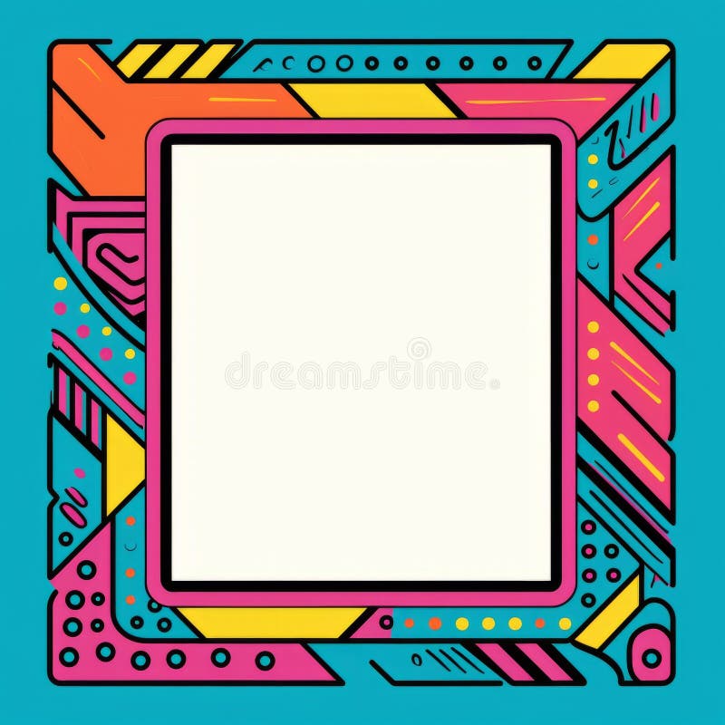 Colorful Square Frame on a Blue Background Stock Illustration ...