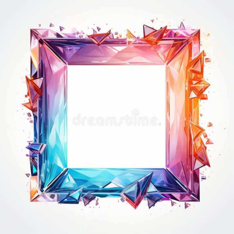 A Colorful Square Frame Made Out of Diamonds Stock Illustration ...
