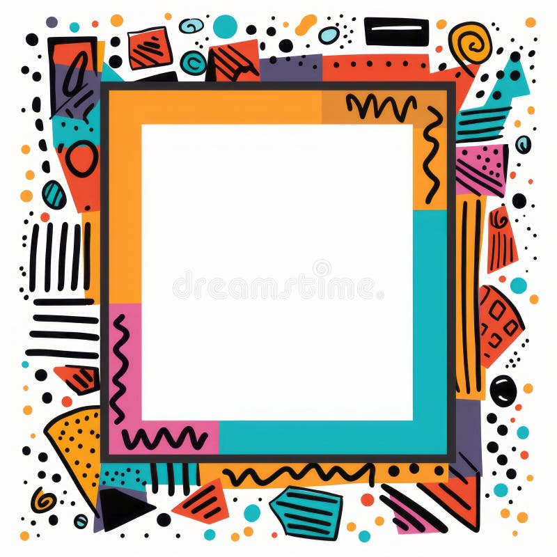 Colorful Square Frame on a White Background Stock Illustration ...
