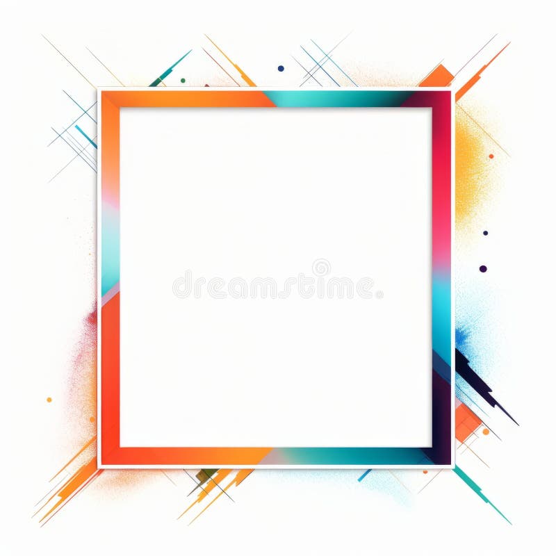 Colorful Square Frame on a White Background Stock Illustration ...