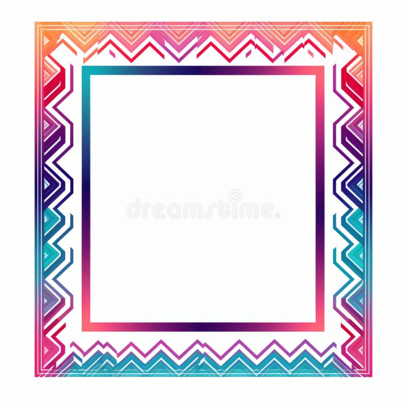 A Colorful Square Frame on a White Background Stock Illustration ...