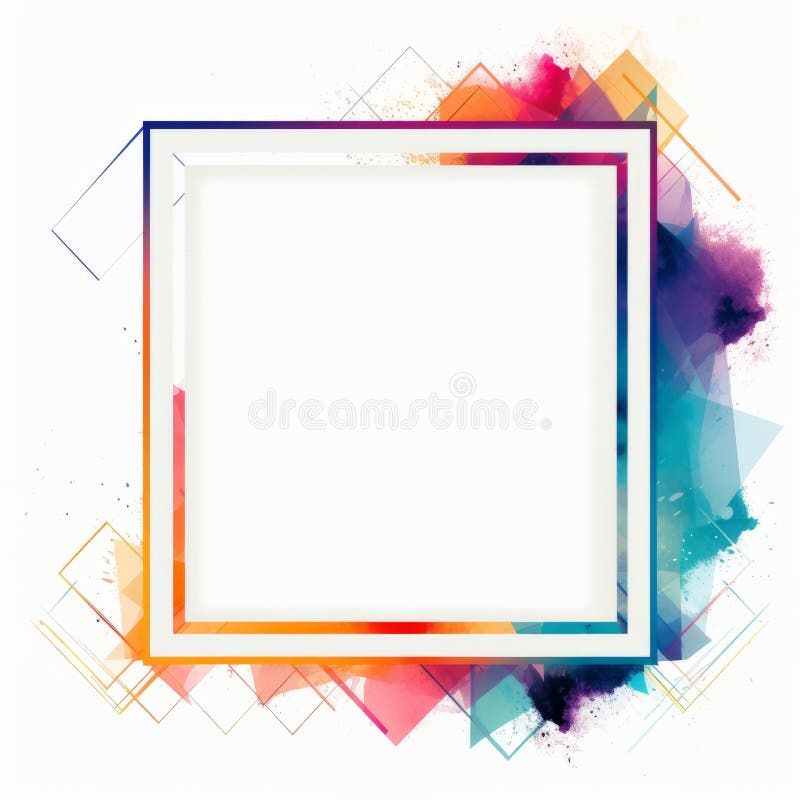Colorful Square Frame on a White Background Stock Illustration ...
