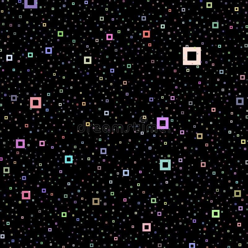 Colorful Square Holes of Variable Sizes in Space Stock Illustration ...