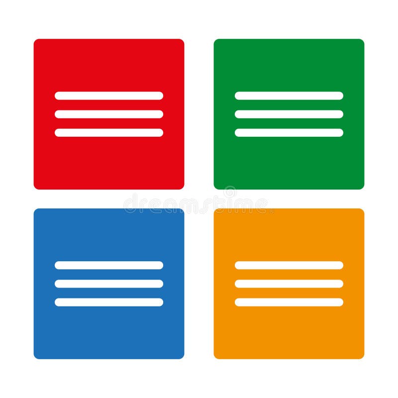 Colorful Square Icons. Flat Text Blocks. Minimalistic Layout Design ...