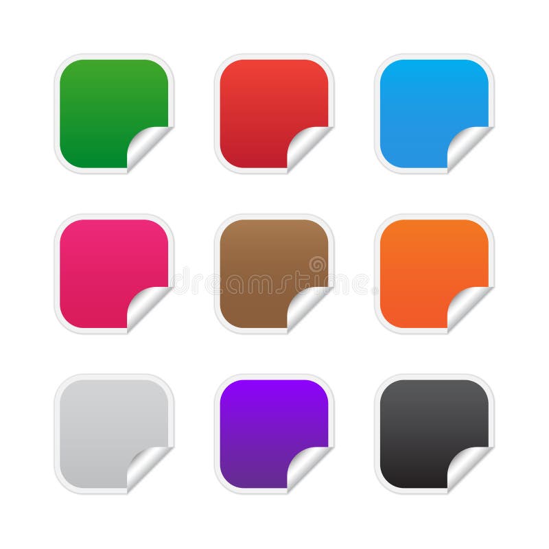 Colorful square labels stock vector. Illustration of icon - 25698386