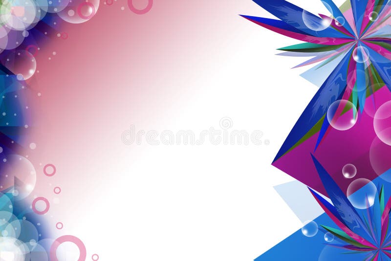 Colorful Square Left Side With Leaves And Bubble On Left Side, Abstract ...