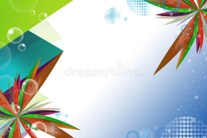 Colorful Square Left Side With Leaves On Right Side, Abstract ...