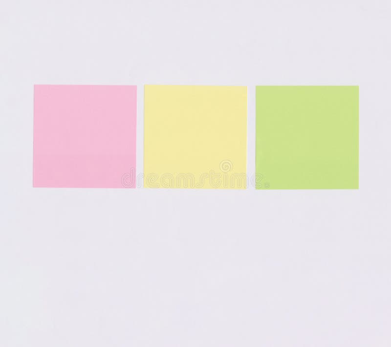 Colorful Square Note Paper on Blue Paper Background Stock Image - Image ...