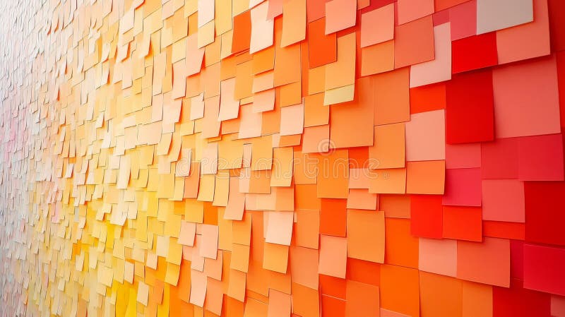 Colorful Square Notes Wall Art Gradient Design Stock Illustration ...