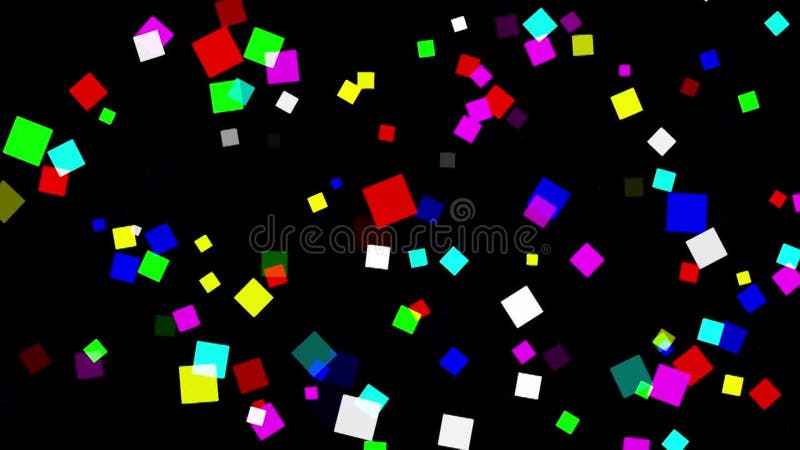 Colorful Square Particles Motion Graphics with Plain Black Background ...