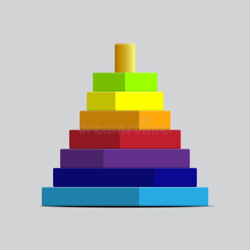 Colorful Square Pyramid Toy. Stock Illustration - Illustration of ...