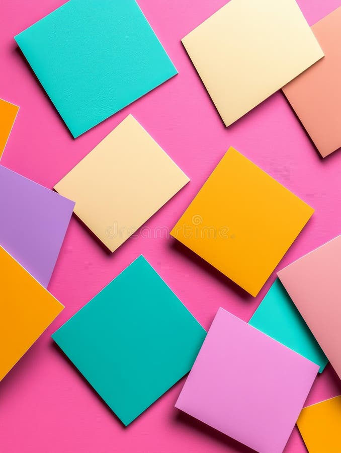 Colorful Square and Rectangle Mockup Scatter Abstract Background with ...