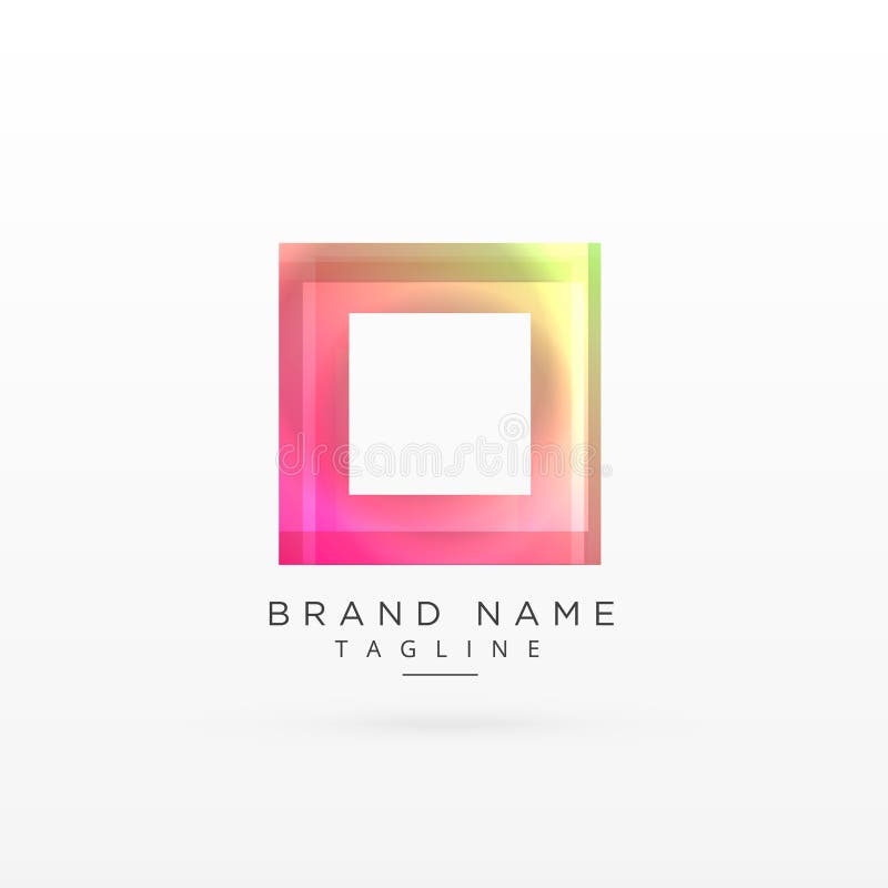 Colorful Square Shiny Logo Design Stock Vector - Illustration of ...