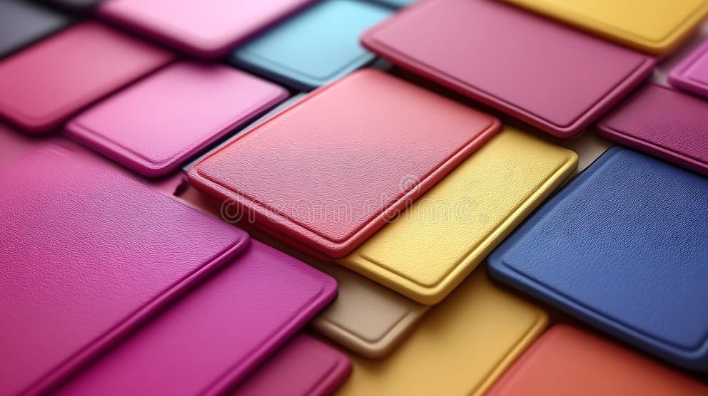 Colorful Square Tiles Arranged in an Overlapping Pattern Stock ...