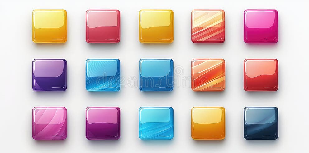 Colorful Square Tiles with Various Textures and Patterns Arranged in a ...