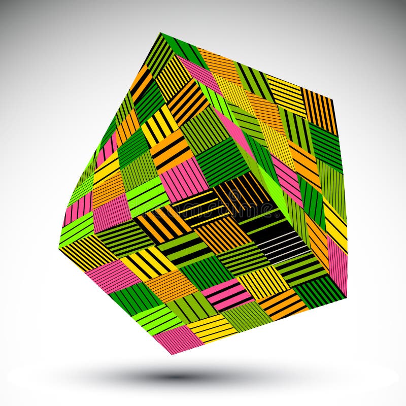 Colorful Squared Eps8 Striped Contrast Object. Symmetric Rectangular ...