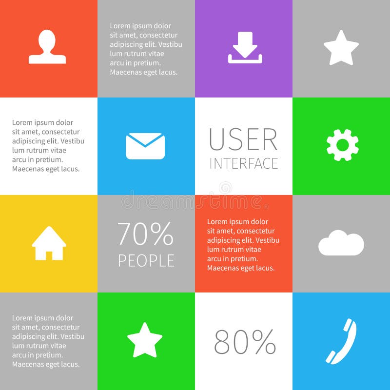 Modern Purple Mobile User Interface Design Stock Vector - Illustration ...