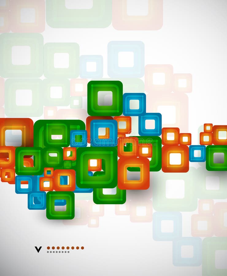 Colorful Squares Abstract Design Template Stock Vector - Illustration ...