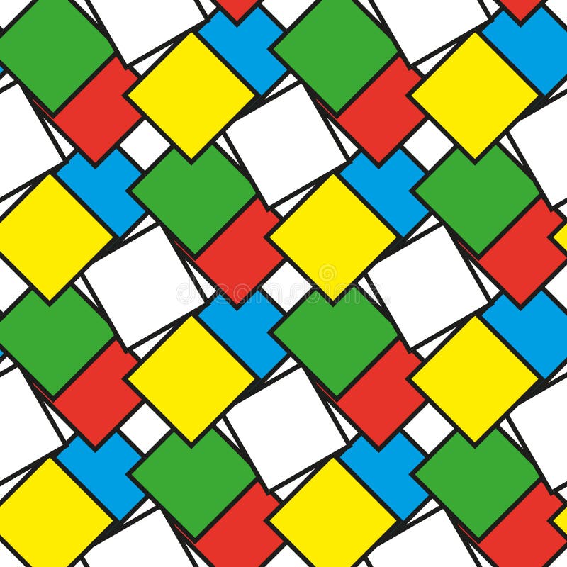 Colorful Squares As Seamless Pattern Stock Illustration - Illustration ...