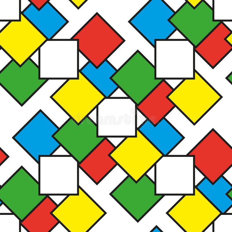 Colorful Squares As Seamless Pattern Stock Illustration - Illustration ...