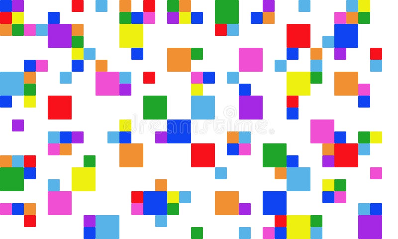 Colorful Squares of Different Sizes on a White Background Stock ...