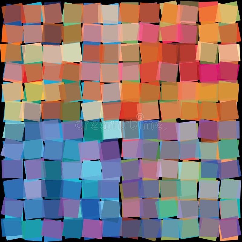 Colorful Squares Grid, Slightly Overlapping Rectangles Made Up of Warm ...
