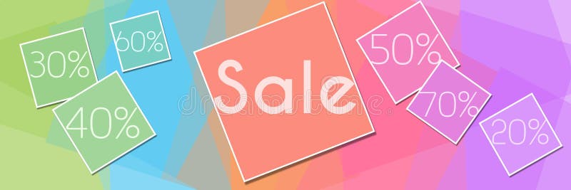 Colorful Squares Sale Banner Stock Illustration - Illustration of label ...