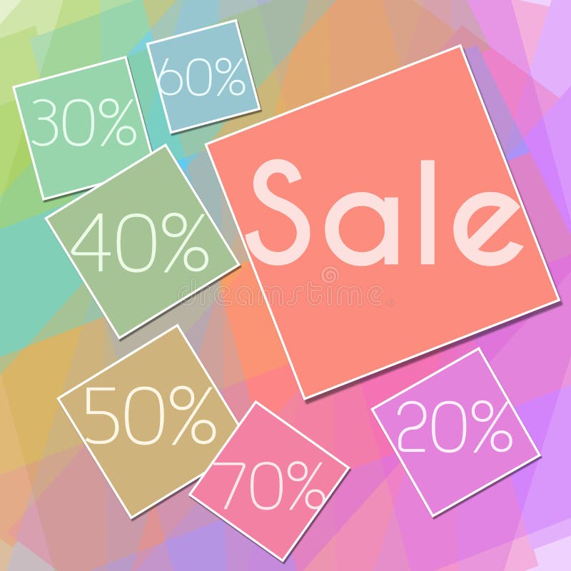 Colorful Squares Sale Square Stock Illustration - Illustration of ...