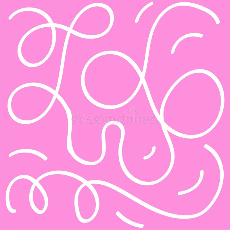 Colorful Squiggle Line Doodle Pink, White Pattern. Creative Minimalist ...
