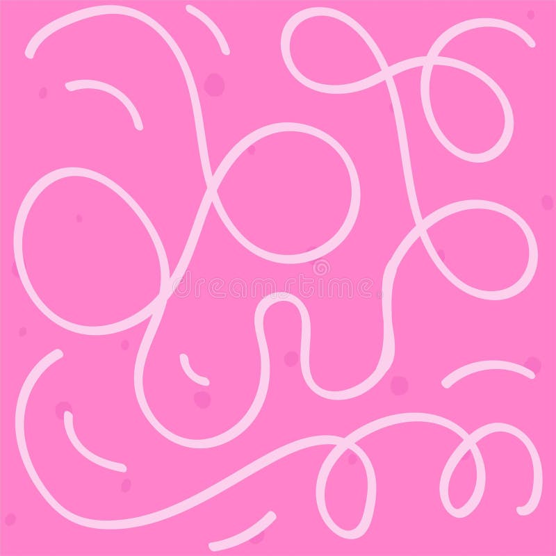 Colorful Squiggle Line Doodle Pink, White Pattern. Creative Minimalist ...