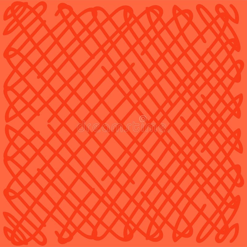 Colorful Squiggle Line Doodle Red, Orange Pattern. Creative Minimalist ...