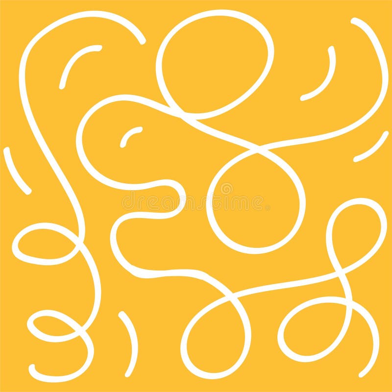 Colorful Squiggle Line Doodle Yellow, White Pattern. Creative ...