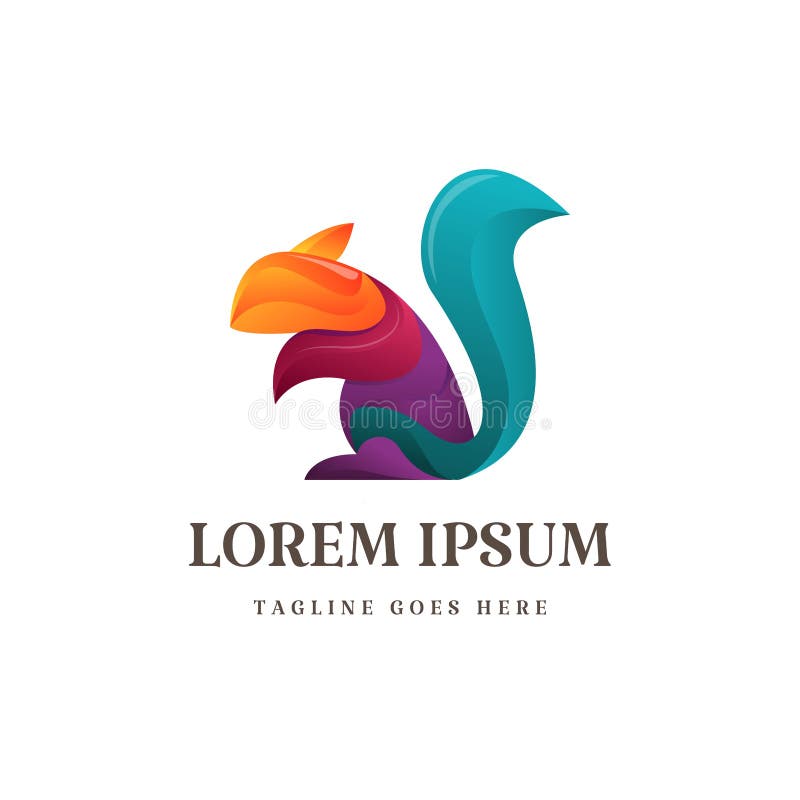Colorful Squirrel Logo Design Vector Stock Vector - Illustration of ...