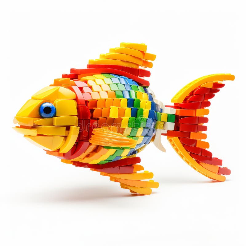 Vibrant Lego Fish Sculpture: a Harmonious Blend of Colors and Precision ...